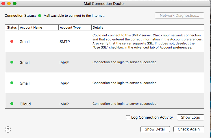 Mail - can't send emails? | MacRumors Forums